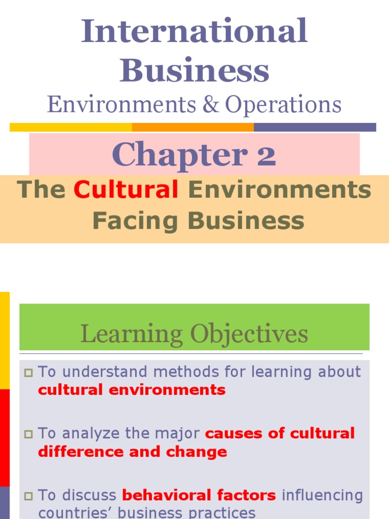 Chapter No 02 The Cultural Environments Facing Business | PDF | Social ...