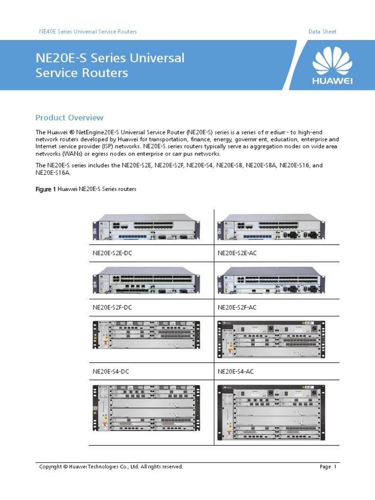 NE20E Series Universal Service Routers Data Sheet | PDF | Router ...