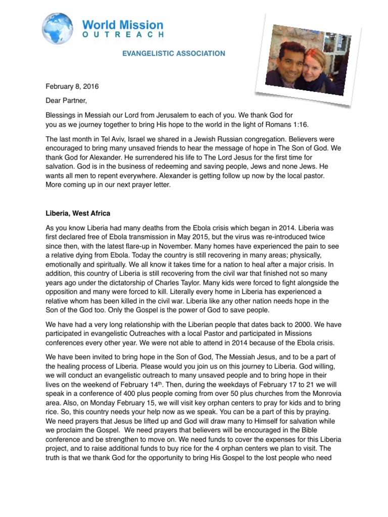 Wmo Prayer Letter Feb 2016 | PDF | Evangelism | Jesus