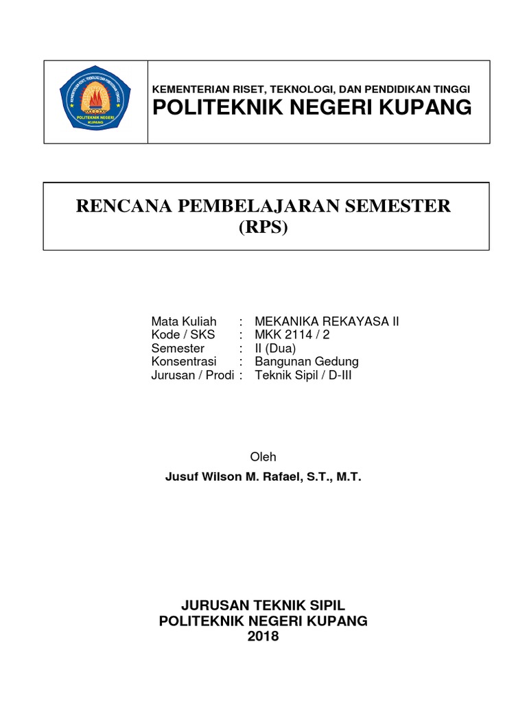 RPS Mekanika Rekayasa II | PDF