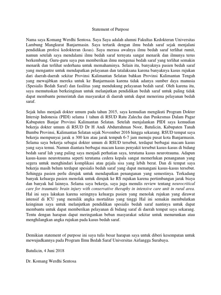 Statement of Purpose | PDF