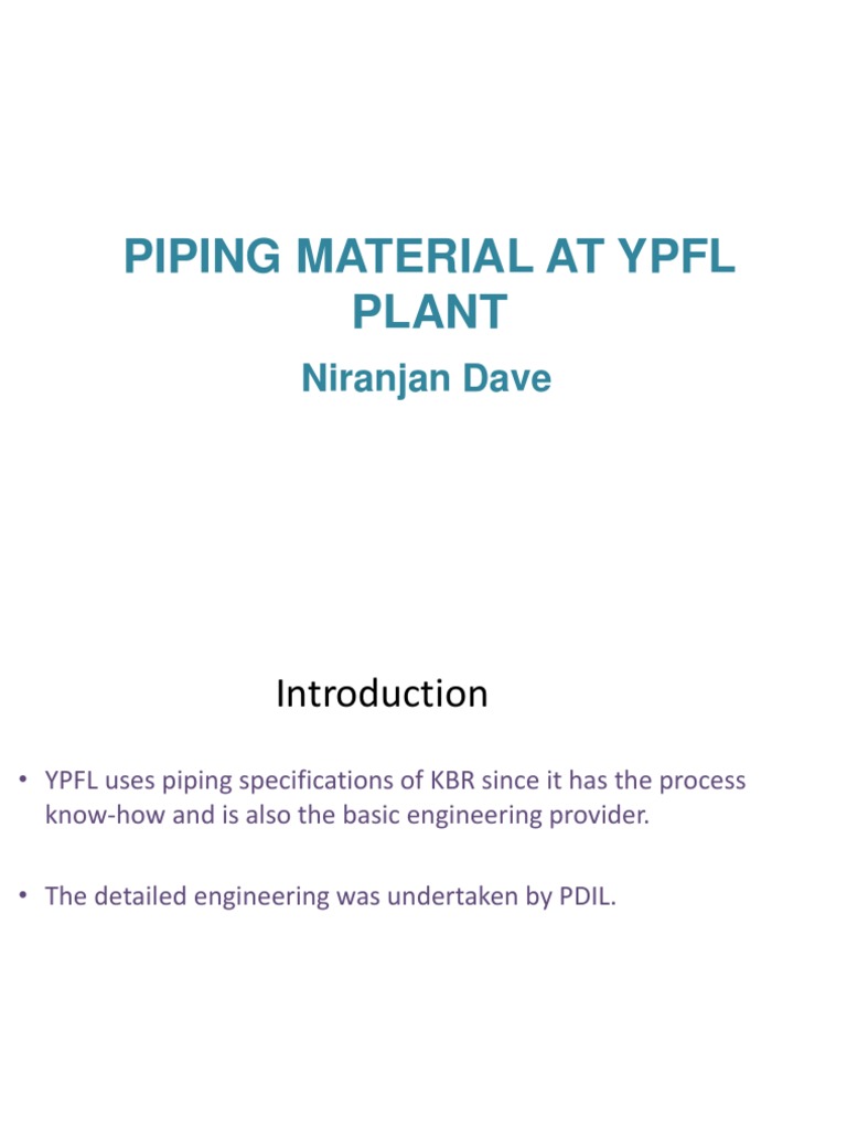 Piping Presentation | PDF | Valve | Materials