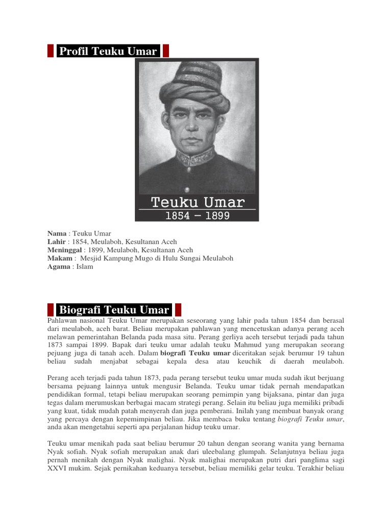 Profil Teuku Umar | PDF