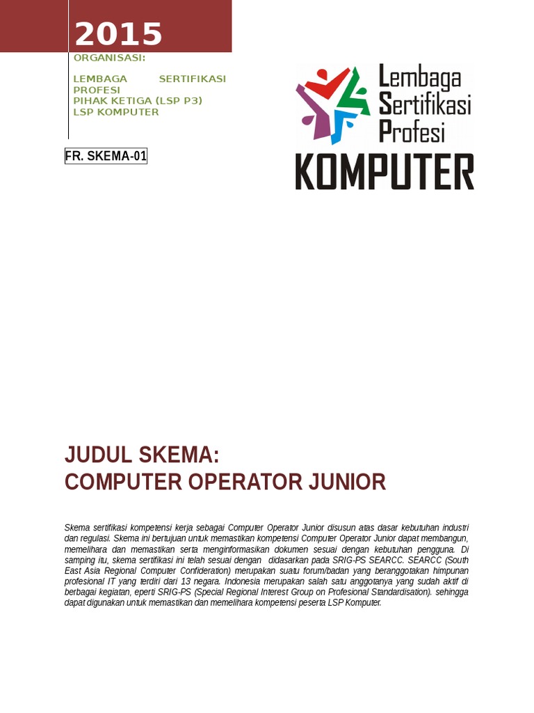 Skema Sertifikasi Operator Komputer Junior | PDF