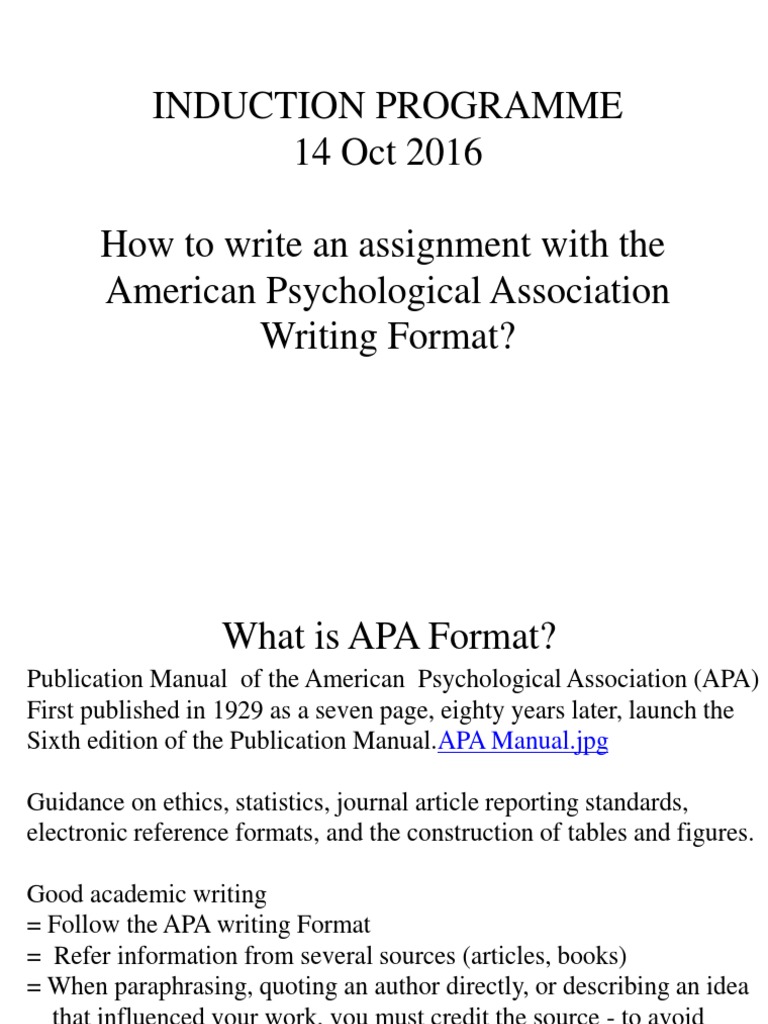 APA Writing Format | PDF | American Psychological Association ...