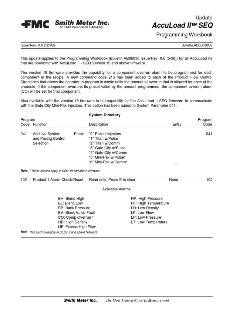 Accuload Ii Seq: Update | PDF | Density | Mechanical Engineering