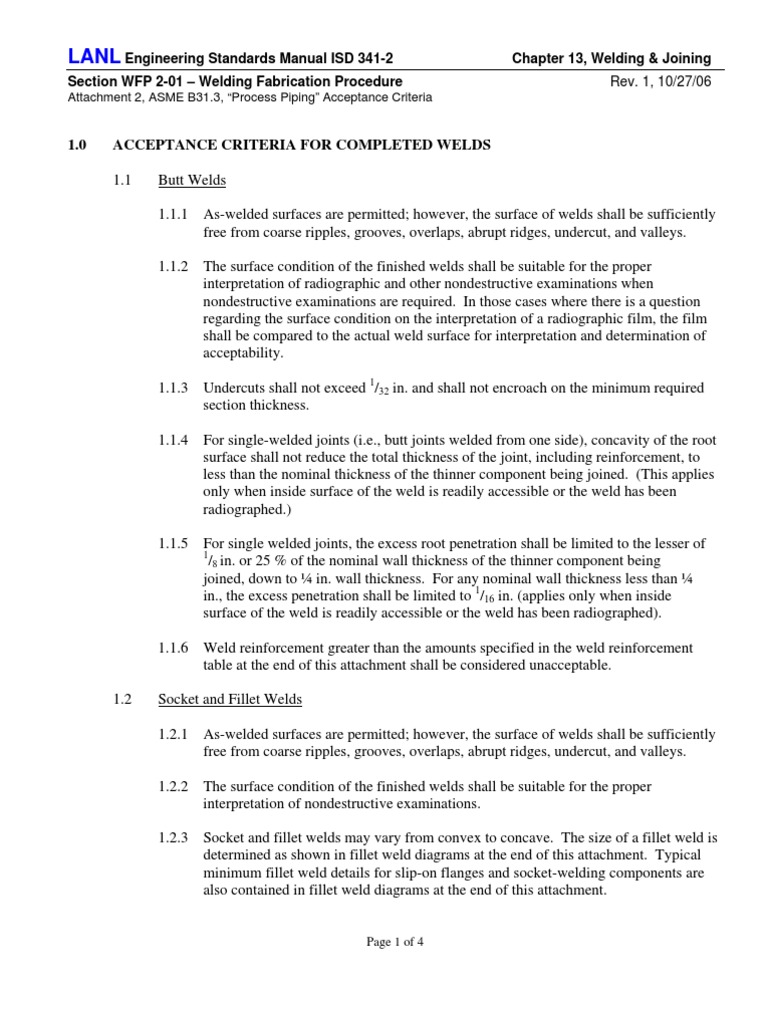 Welding Procedure Acceptance Criteria | PDF | Welding | Construction
