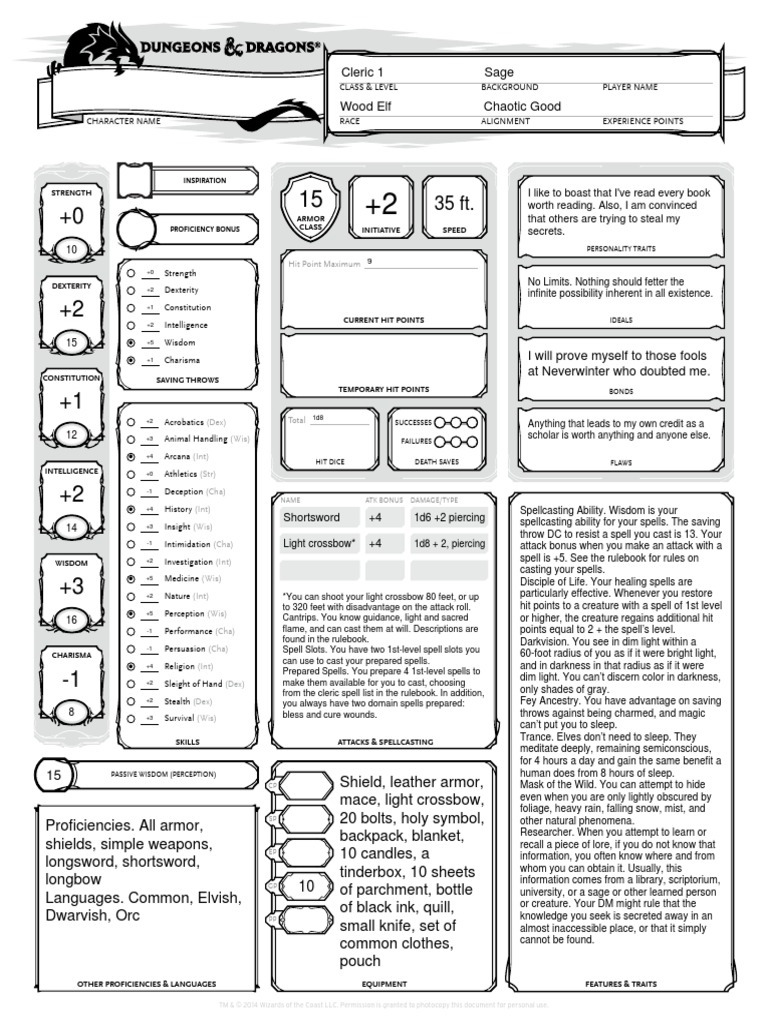 Starter Set Lost Mine of Phandelver 6th Character | PDF | Dungeons ...