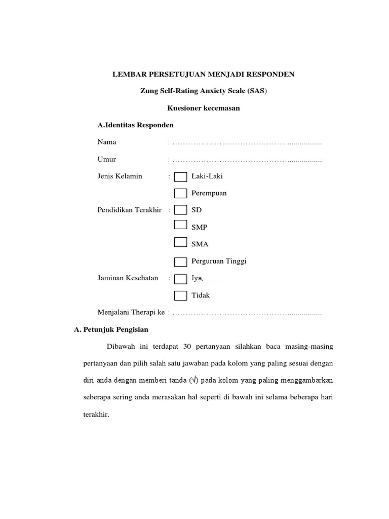 Kuesioner ZSAS | PDF