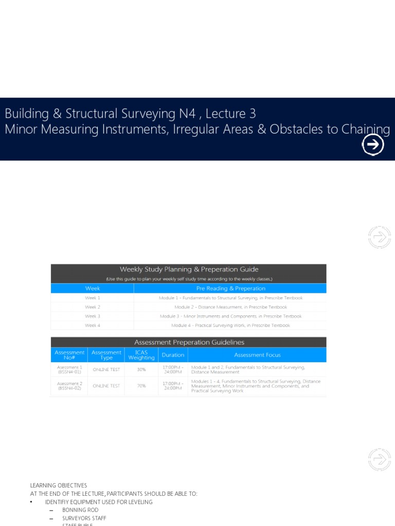 Surveying n4 Measuring Instruments. Irregular Areas and Obstacles To ...