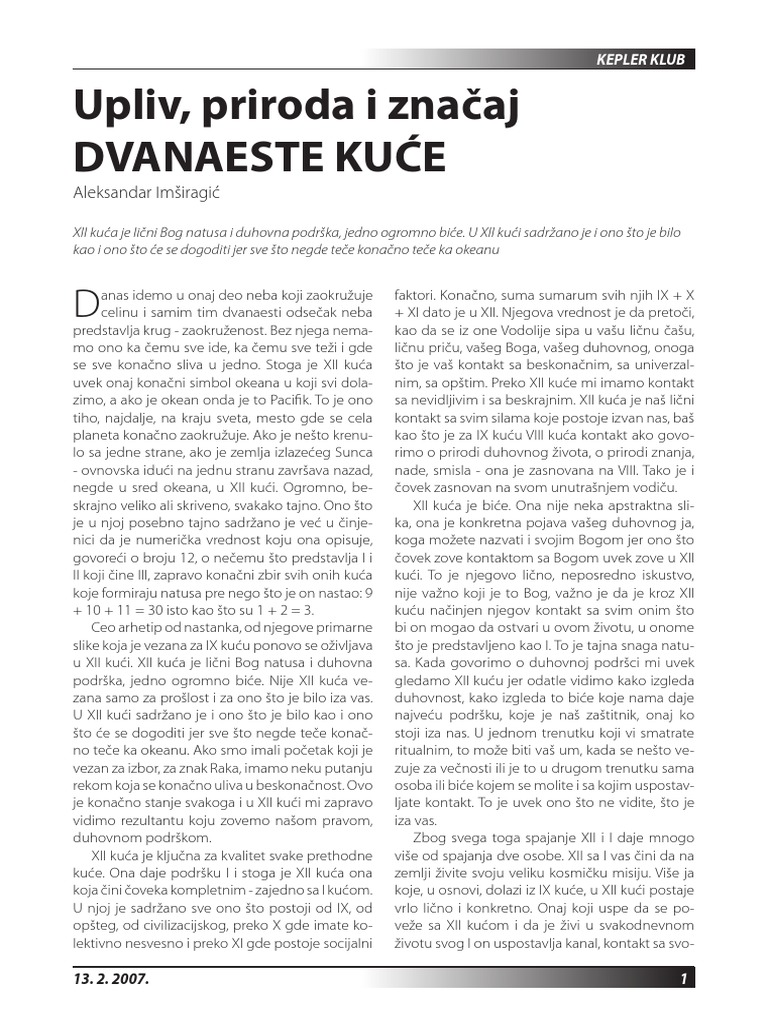 18 Dvanaesta Kuca PDF | PDF