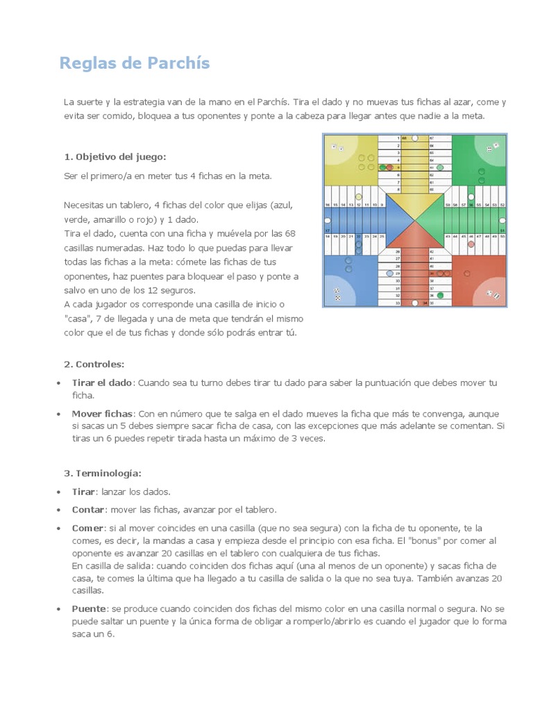 Reglas Del Parchís - Castella | PDF | Juego de azar | Juegos de habilidad mental
