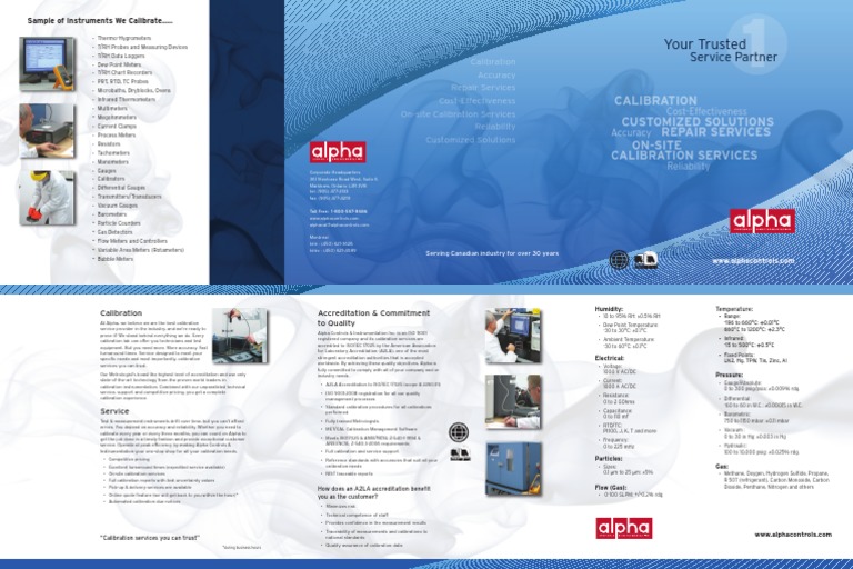 CalibrationBrochure 2016 REV | PDF | Calibration | Pressure Measurement