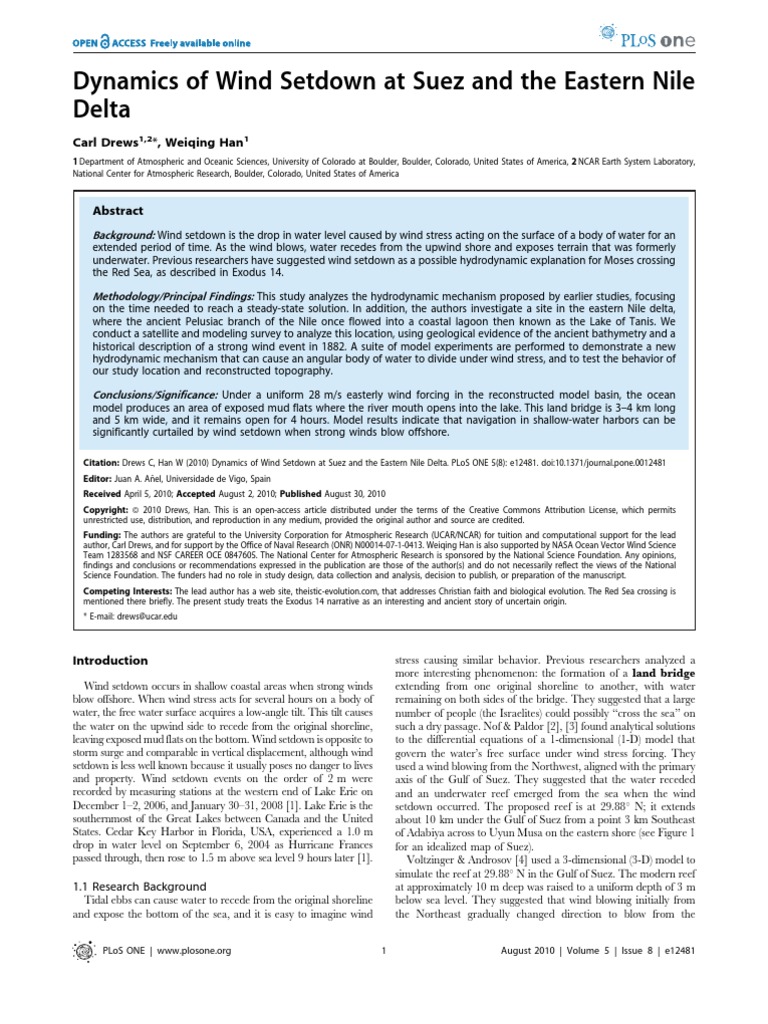 Dynamics of Wind Setdown at Suez and The Eastern Nile Delta | PDF | Travel