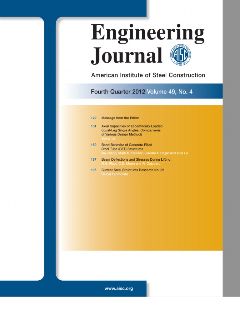 AISC Engineering Journal 2012 Fourth Quarter Vol 49-4 | PDF