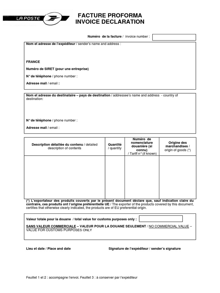 Facture Proforma pour Douane | PDF | Business