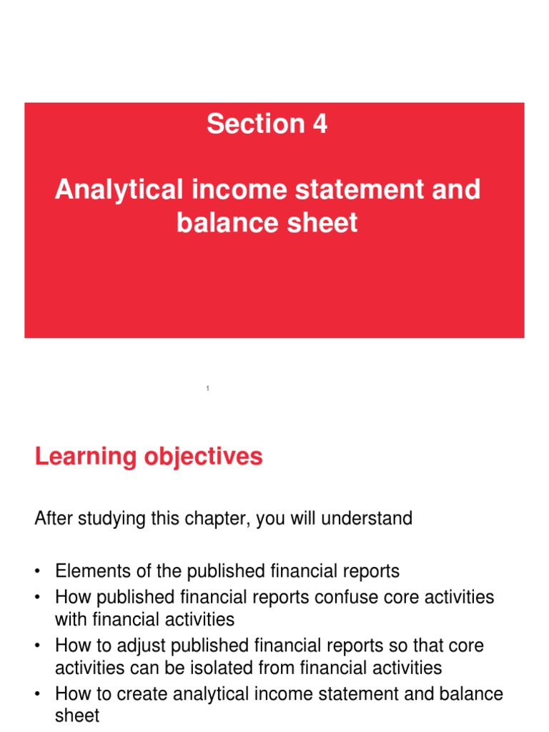 Analytical Income Statement and Balance Sheet | Download Free PDF ...