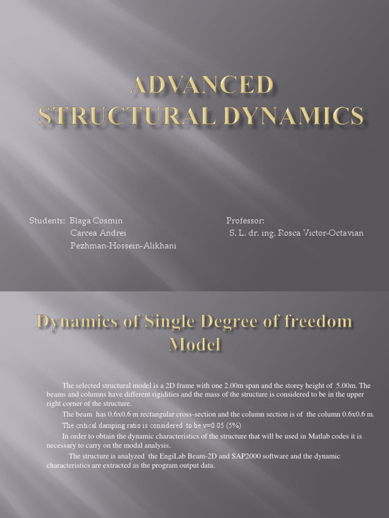 Presentation Advanced Structural Dynamics Fin | PDF | Teaching Mathematics