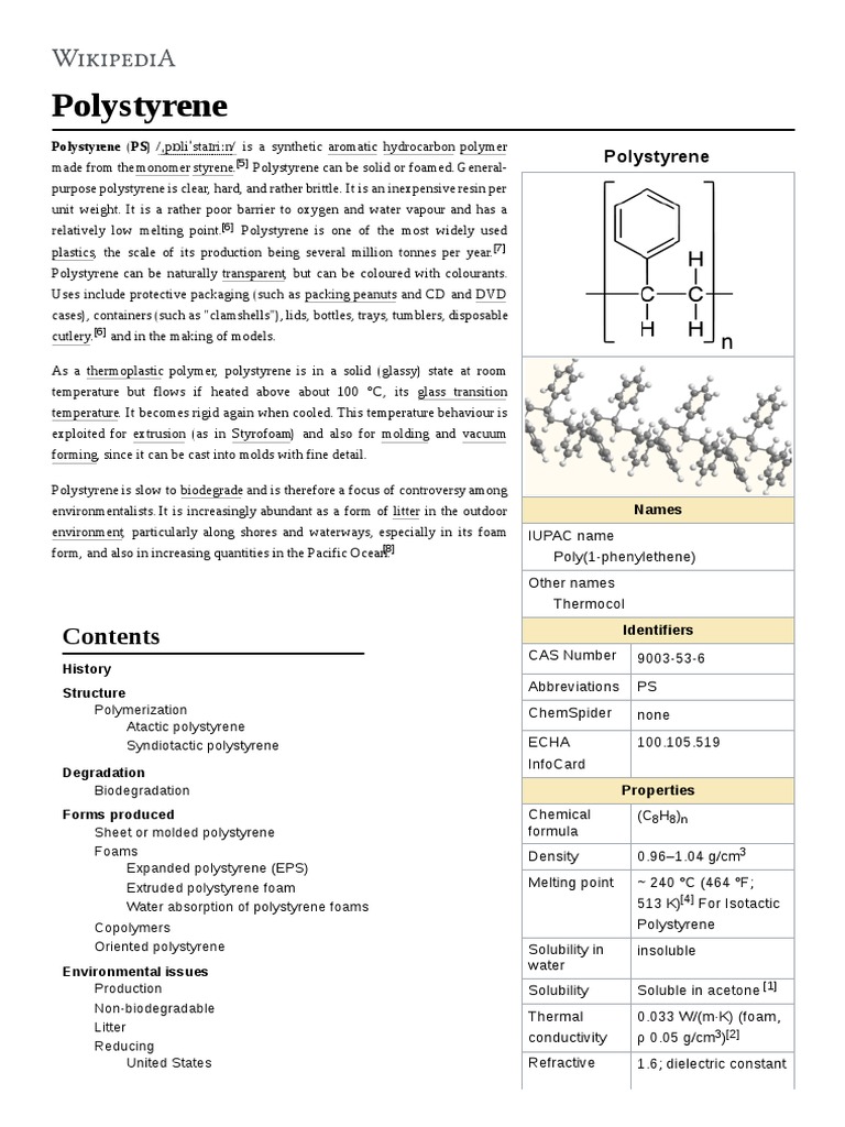 Polystyrene | PDF | Polystyrene | Chemical Substances