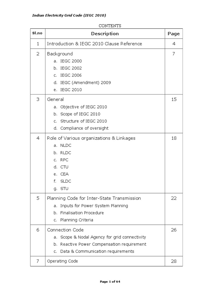 The Indian Electricity Grid Code | Download Free PDF | Electrical Grid ...