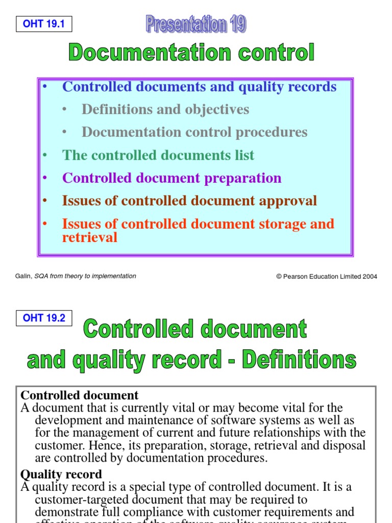 Controlled Documents and Quality Records: - Definitions and Objectives ...