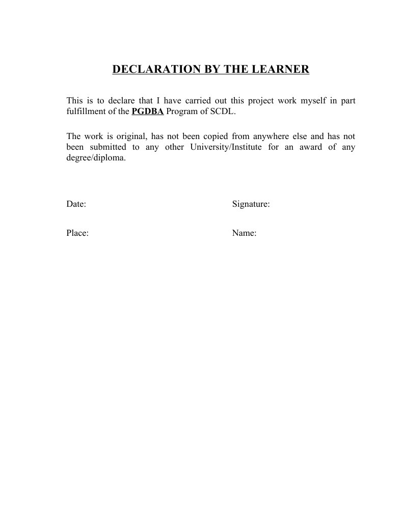 Learner's Project Declaration Form | PDF