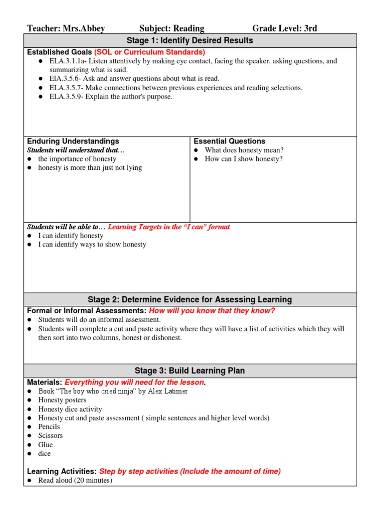 Lesson Plan | PDF