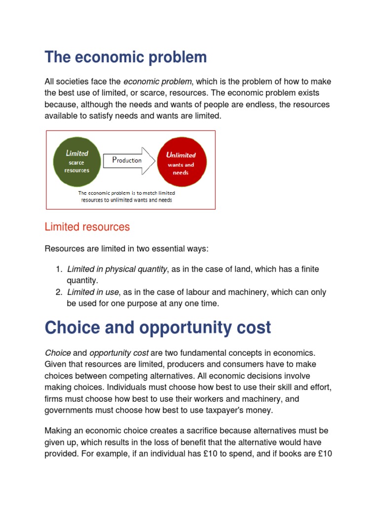 The Economic Problem | PDF | Resource | Economics