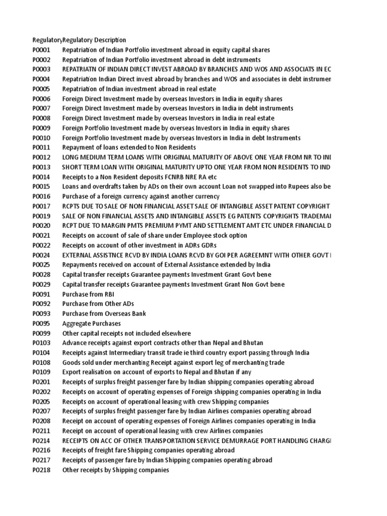 Dealpro Purpose Code List 190515 | Download Free PDF | Investing ...