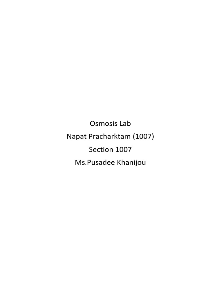 Osmosis Lab New Pdf Chemistry Physical Sciences