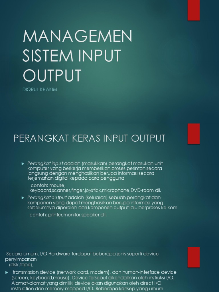 Managemen Sistem Input Output | PDF