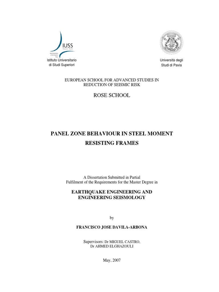 Panel Zone Thesis | PDF | Yield (Engineering) | Strength Of Materials