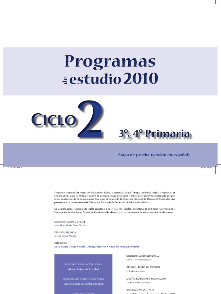 Programas Estudio Ciclo 2 | PDF