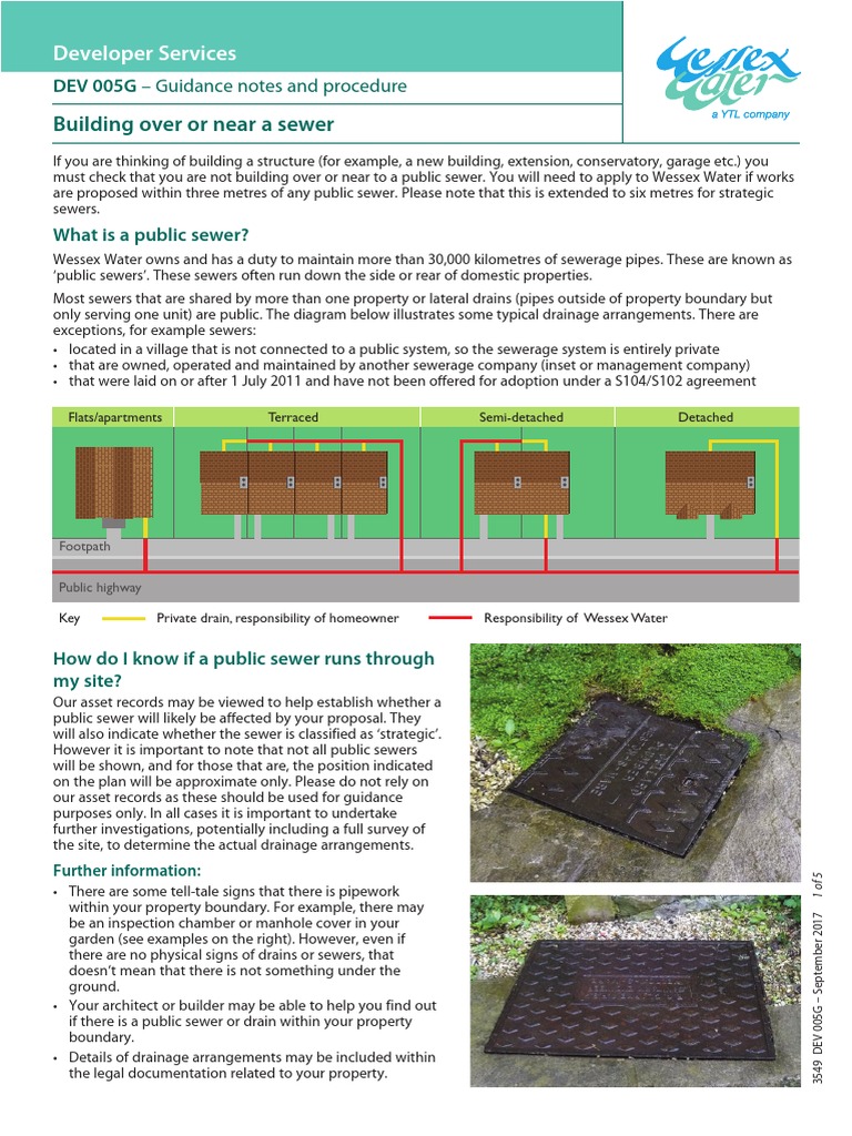 Building Over Public Sewers Guidance | PDF | Sanitary Sewer ...