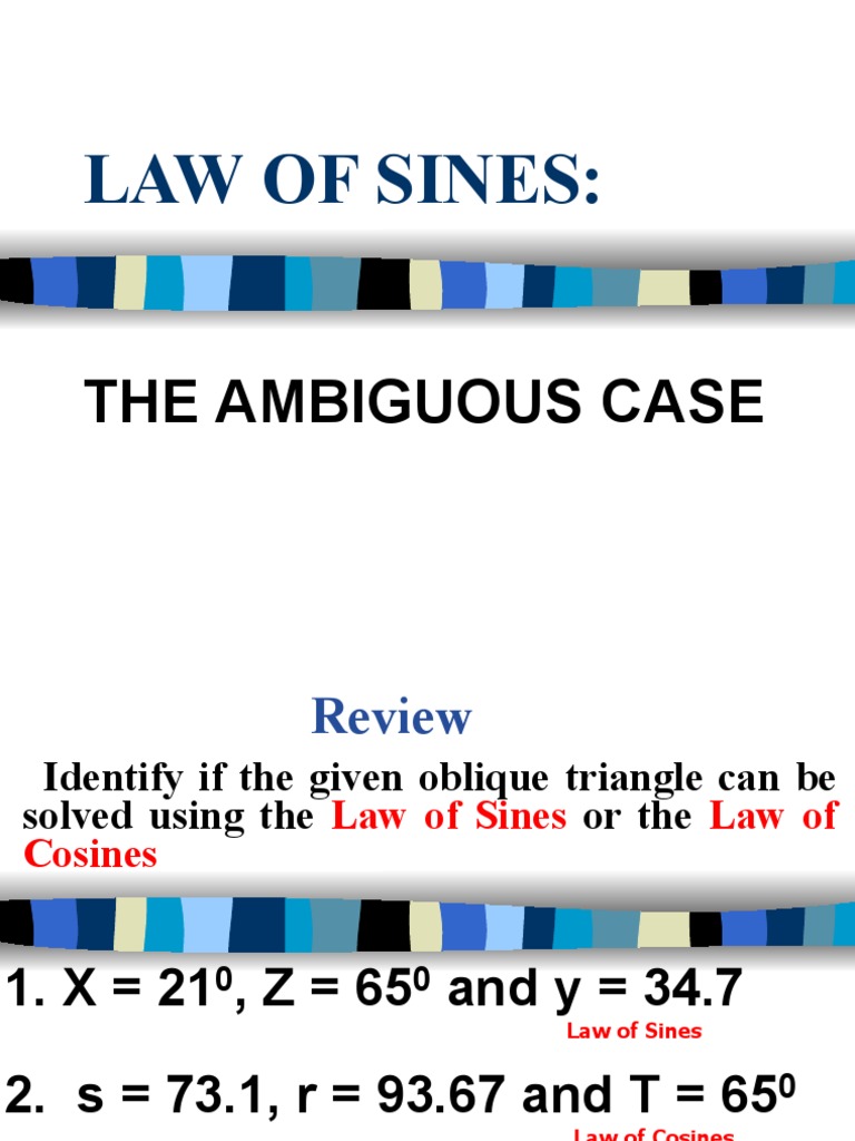 Law of Sines: Ambiguous Cases Explained | PDF | Angle | Sine