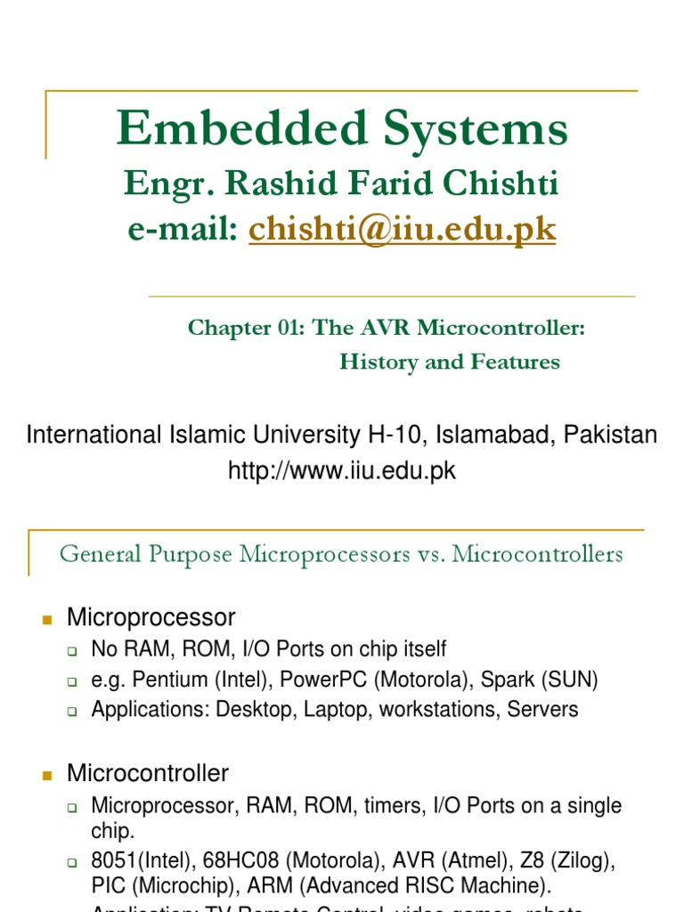Ch01 Microcontroller History And Features Pdf Microcontroller Microprocessor