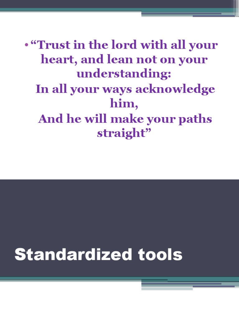 Standardized Tools | PDF | Data Collection | Wechsler Adult ...