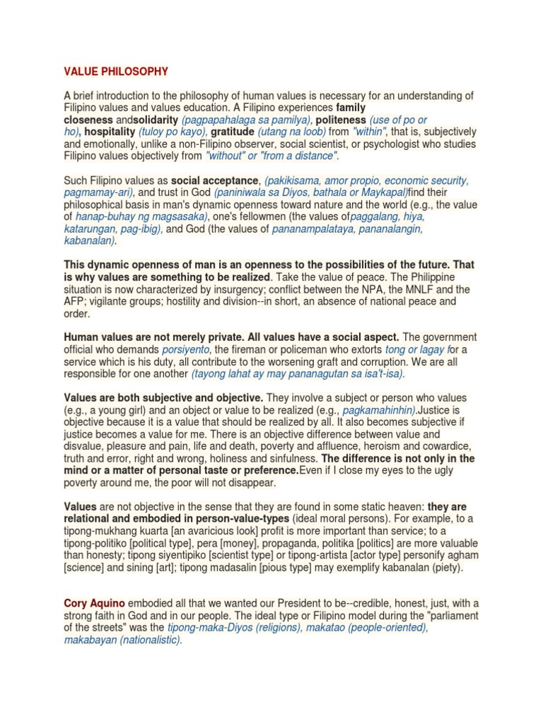 Value Philosophy | PDF | Value (Ethics) | Philippines
