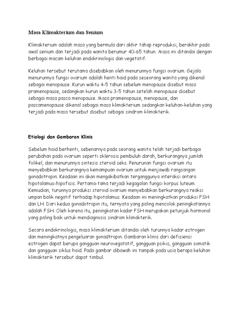 Masa Klimakterium Dan Senium | PDF