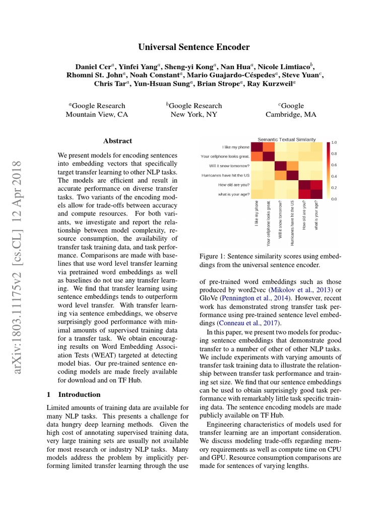 Universal Sentence Encoder | PDF | Deep Learning | Central Processing Unit