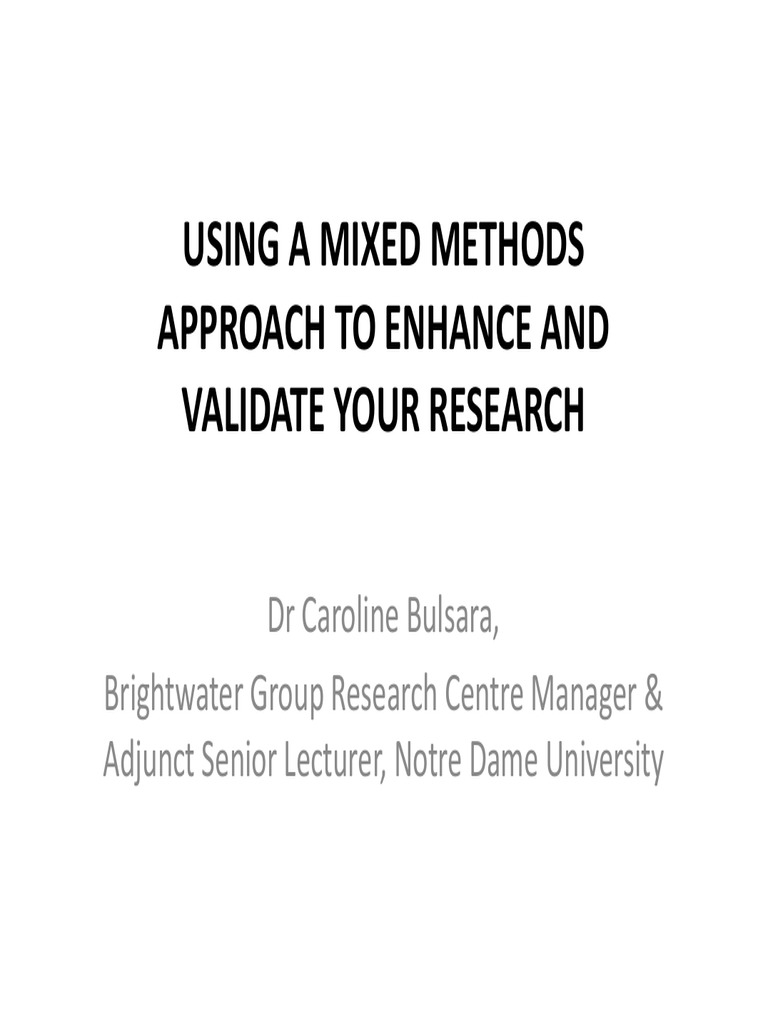 Overview Mixed Methods | PDF | Qualitative Research | Quantitative Research