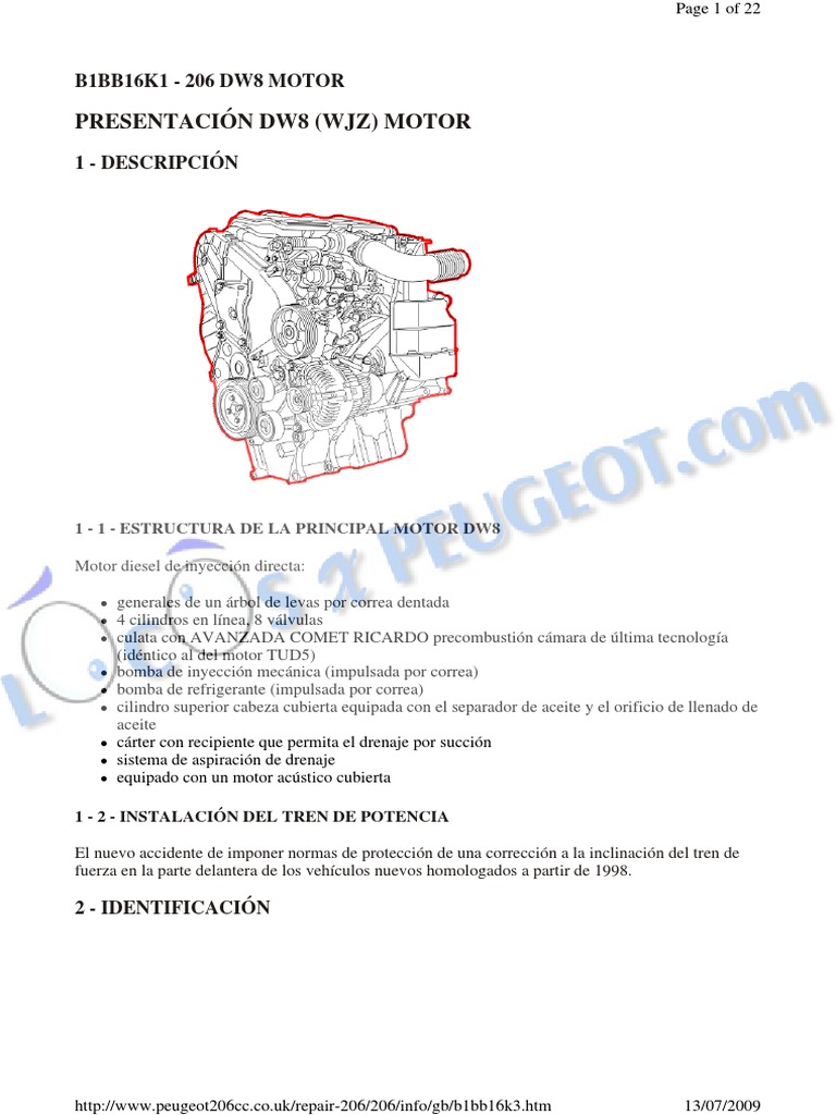 Motor DW8 Peugeot 206 1 | PDF | Caldera | Pistón