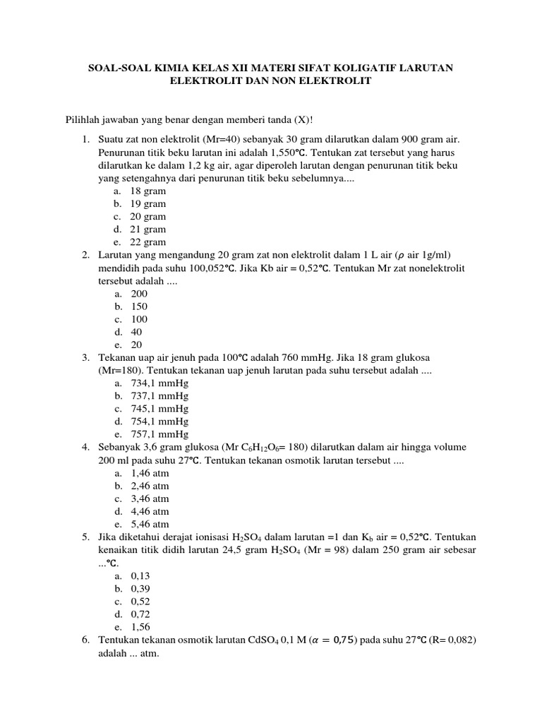 Soal Post Test | PDF | Sains & Matematika