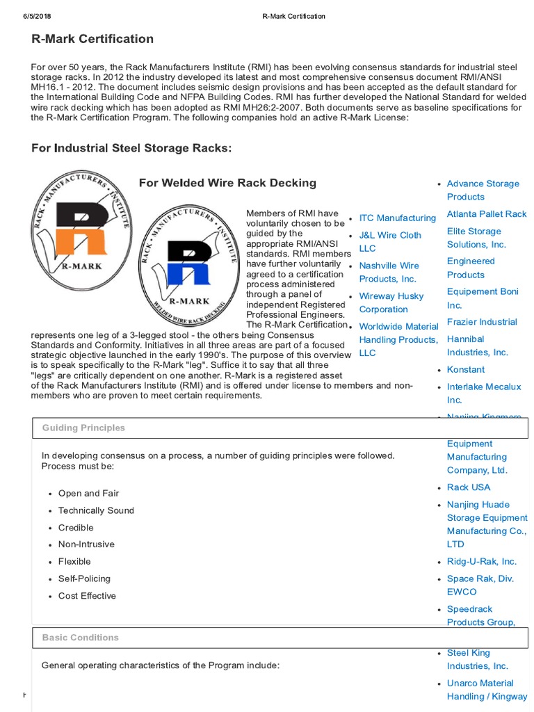 R Mark Certification Pdf