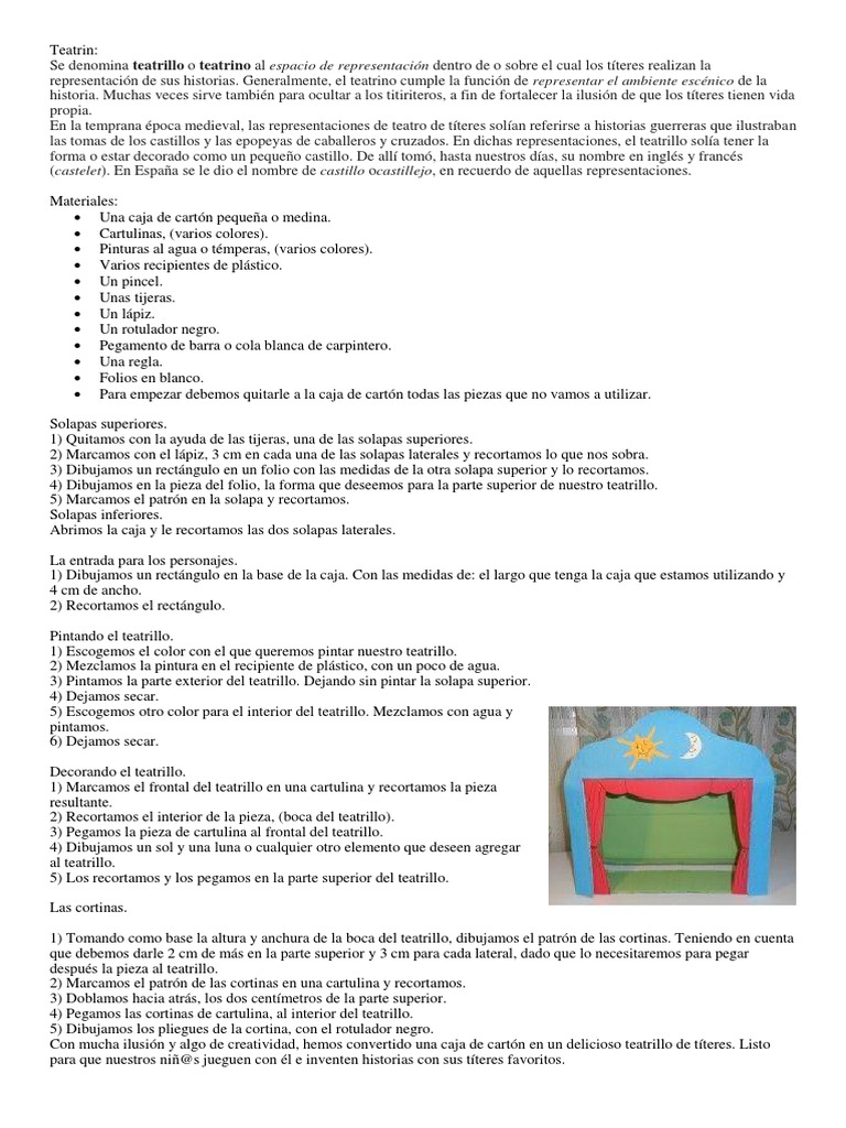 Teatrin Y Titeres Pdf Marionetas Títeres