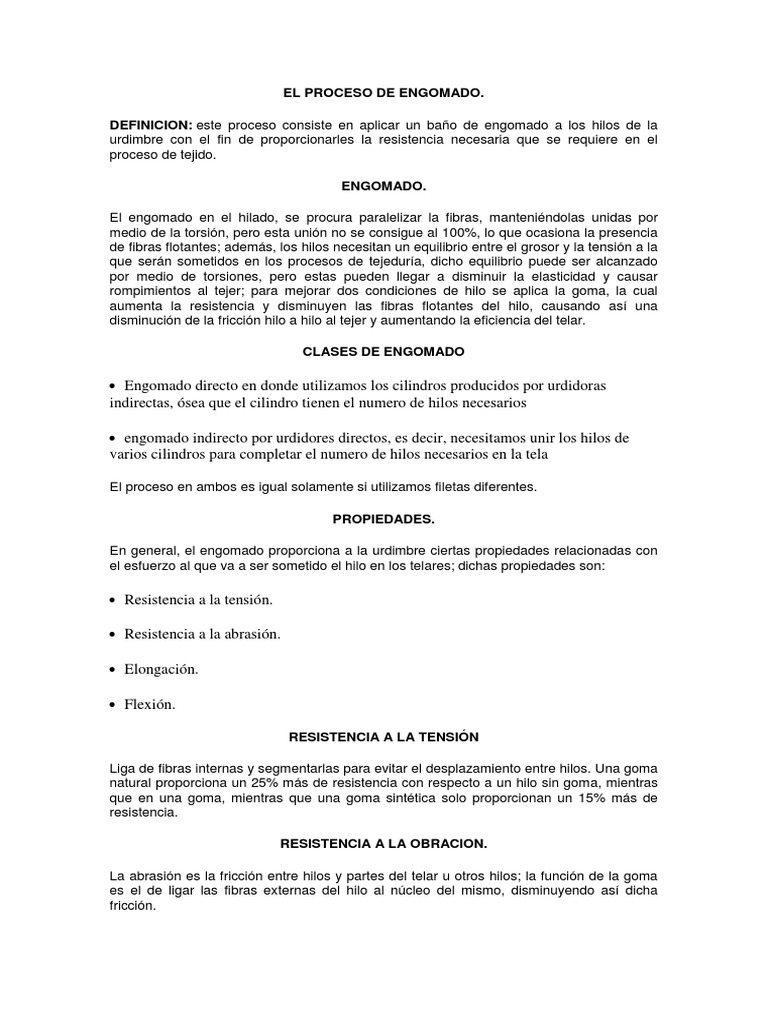 Engomado | PDF | Telar | Textiles