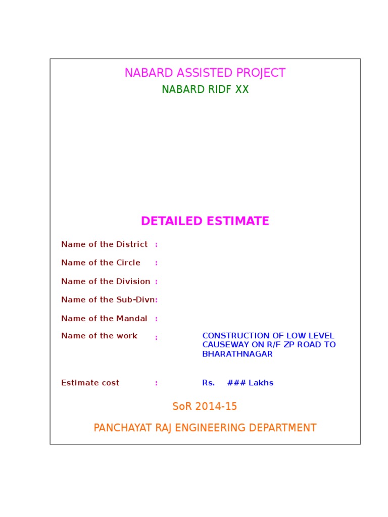 Bridges Model Estimate With Lead Chart and Data With Sor 2014 15 | PDF ...