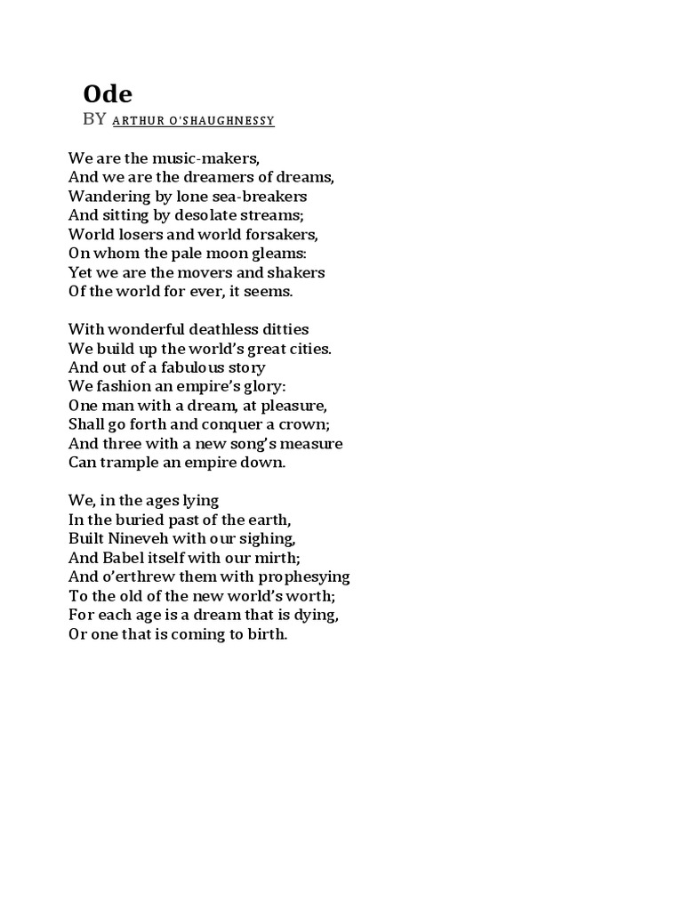 Arthur O'Shaughnessy | PDF