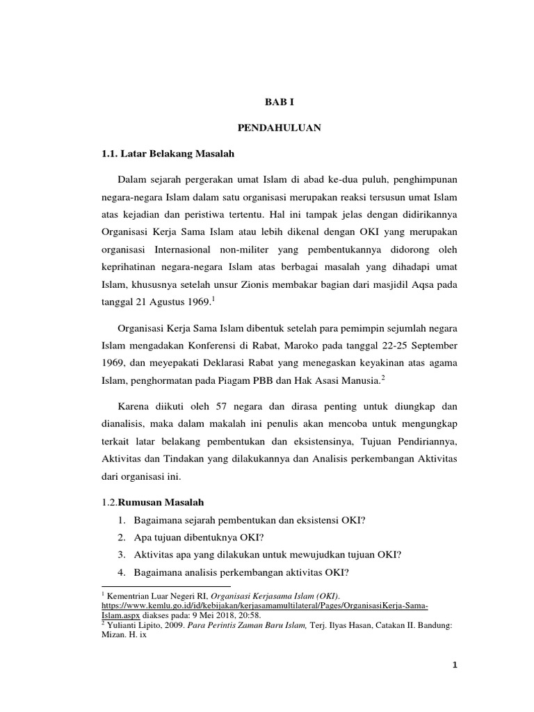 Sejarah dan Tujuan OKI | PDF