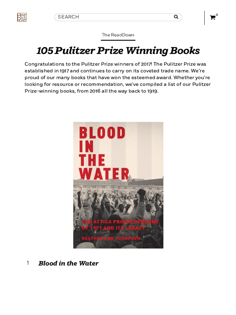 Pulitzer Prize Book List | PDF
